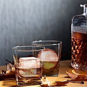 ROTTAY Ice Cube Trays (Set of 2), Sphere Ice Ball Maker with Lid & Large Square Ice Cube Maker for Whiskey, Cocktails and Homemade, Keep Drinks Chilled