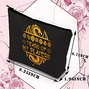 BDPWSS Tears Of My Players Funny RPG Gamer Cosmetic Bag d20 Dice Gift (tears of players bl)