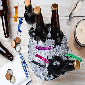 MTOMDY 200 Pieces Colored Aluminum Bottle Opener,Soda Beverage Beer Bottle Opener Keychain,Bottle Openers Aluminum Beer Bottle Opener Claw Beverage Keychain Ring for Kitchen/Wedding/Bar/Party