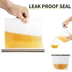 ECOFWORLD 4 Pack Silicone Food Storage Bag 2L (1.5 L) & 2M (1 L) | Reusable for Sous Vide-Sandwich-Lunch-Snack | Silicone Degradable Freezer-Leakproof Ziplock BPA Free (2x2)