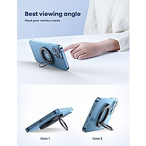 Lamicall Magnetic Phone Ring Holder for MagSafe, Magnet Finger Ring Grip Stand Holder,Compatible with iPhone 14 Plus 13 12, Pro, Pro Max, Mini, Mag safe Accessories, Misty Black