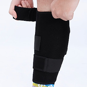 ASkinds Adjustable Calf Brace Shin Splint Support Leg Compression Sleeve Calf Wrap Support for Men Women Sports Strain Injury(Black)