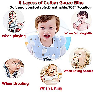 MERLINAE 10 Pack Baby Bandana Drool Bibs Baby 360 Rotate Baby Petal Gauze Bibs-Burp Cloths,Feeding,Waterproof And Absorbent,Drooling And Teething