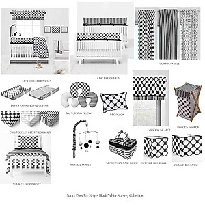 Bacati - 2 Pack Pin Dots Girls 100% Cotton Universal Baby US Standard Crib or Toddler Bed Fitted Sheets (PIN DOTS, Black/White)