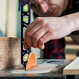 Torpedo Level, Magnetic Conduit Level with 4 Vials, V-Groove and Magnet Track,Aluminum Alloy Construction, High Viz Black (9 inch)