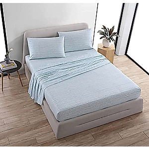 Marimekko - Queen Sheets, Cotton Percale Bedding Set, Crisp & Cool Home Decor (Pikkun Rasymatto, Queen)