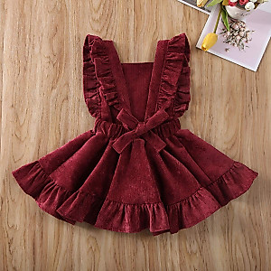 MERSARIPHY Toddler Baby Infant Tutu Sleeveless Vest Dress Backless Cute Romper Newborn Kid Ruffle Skirt, Ages for 6M-5T (Wine, 2-3T)