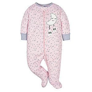 Gerber Baby Girls 4 Pack Sleep 'N Play Footie Cloudy 0-3 Months
