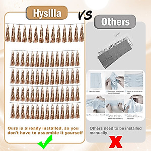 4P Champagne Gold Foil Fringe Metallic Streamers Banner Tassel Garland for Parade Floats, Bachelorette, Wedding, Birthday, Halloween, Christmas, Bridal/Baby Shower Party Decorations