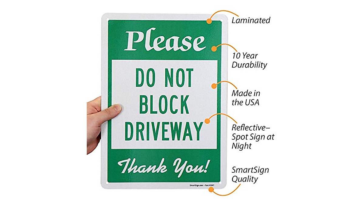 Reflective Driveway Sign - SmartSign Do Not Block Driveway