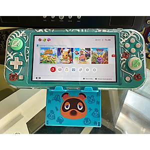 Busjoy Stand for Nintendo Switch, Switch OLED, Steam Deck, Switch Lite, Animal Crossing Angle Adjustable Swicth Holder, Portable Foldable Compact Non-Slip Bracket - Blue