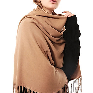 OHAYOMI Womens Thick Soft Pashmina Shawl Wrap Scarf Warm Solid Color Stole