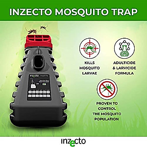 INZECTO Mosquito Trap - Device to Effectively Attract Mosquitoes and Kill Larvae - Revolutionary Outdoor Mosquito Solution Simply Activated by Water (2 Trap)