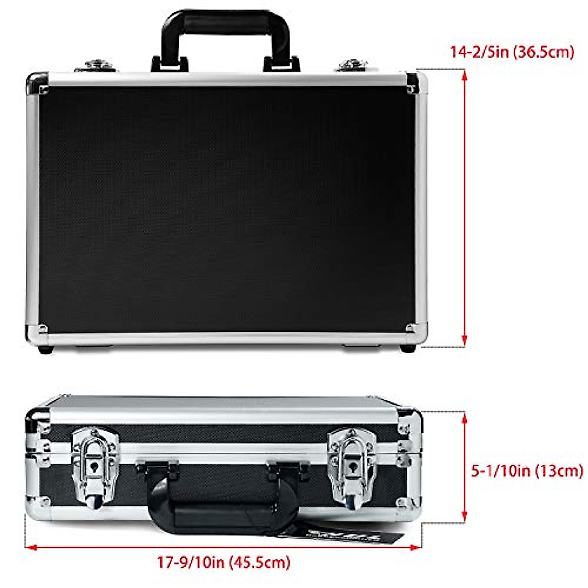 HUL 18in Two-Tone Aluminum Case with Customizable Pluck Foam Interior for Test Instruments Cameras Tools Parts and Accessories