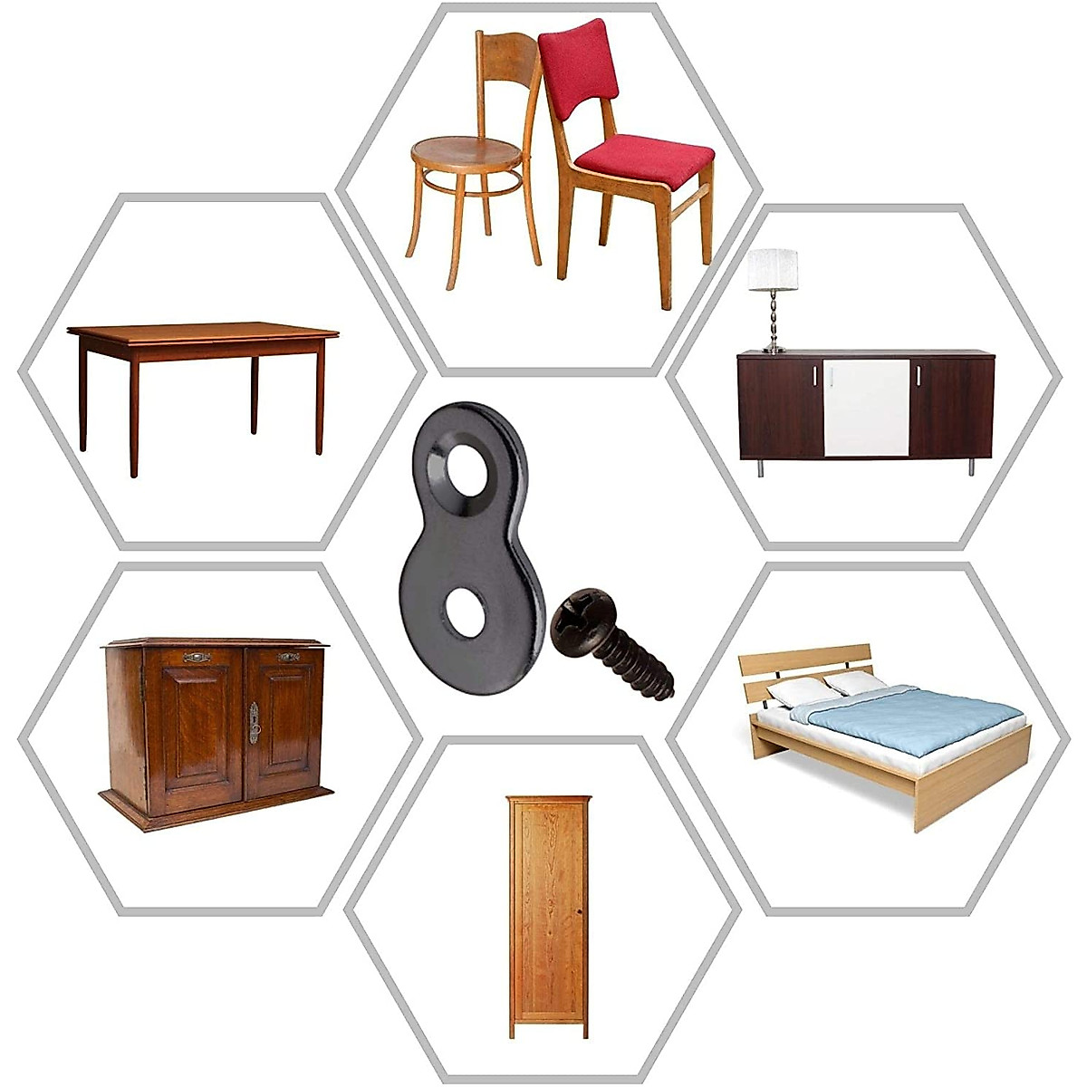 Figure 8 Fastener, Heavy Duty Table Top Fasteners, Desktop Clips Tabletop Connector Bracket (Black) (20) (40)