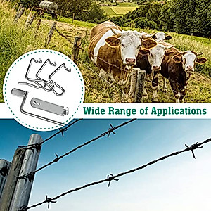 20 Pcs Fence Wire Tightener Tool with 1pc Tensioning Handle with 304 Stainless Steel and 3 pcs Easy Twist Fence Tool,Barbed Wire Fence Tightener for Fast Tighting Metal Fence Post
