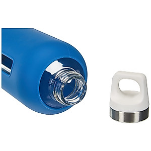 SIGG - Glass Water Bottle - Star Electric Blue - Soft Silicon Cover - Leakproof - Dishwasher Safe - BPA Free - Broscilate Glass - 29 Oz