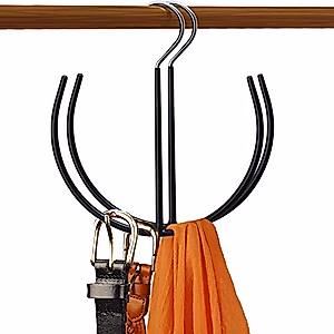 DOIOWN Belt Hangers Tie,Scarf,Shoes Non Slip Organizer Hangers Hook Rack (2 Pack-Black)