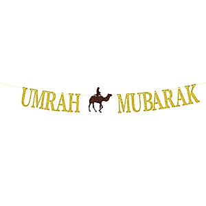 Umrah Mubarak Banner, Happy Eid Decorations Banner, Eid Festival Muslim Islam Party Decoration Supplies, 2023 Hajj Mubarak Umrah Mubarak Islamic Party Decoration Supplies