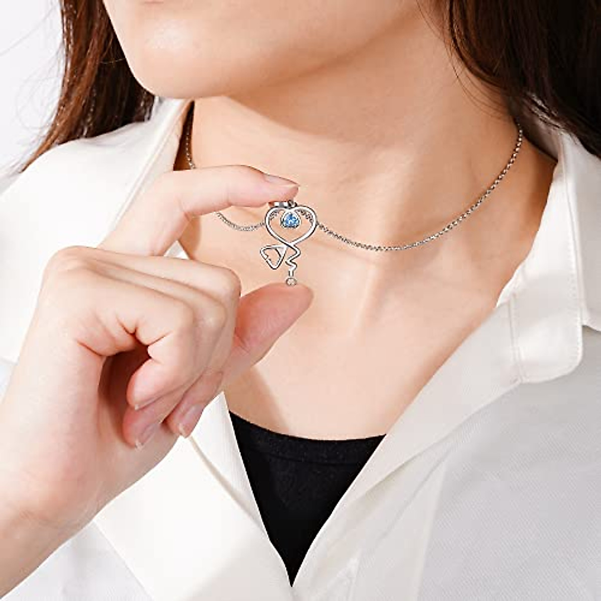 Tarsus Nurse Necklace for Women Stethoscope Necklace Nursing Gifts for Nurses Doctors Graduation Gifts for Medical Students Nurses