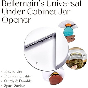 Bellemain Under Cabinet Jar Opener, 2-Pack, Premium Lid Gripper and Opener for Jars & Bottles, Ideal for Weak Grip & Seniors, EZ Install & EZ Off