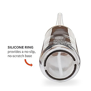 Full Circle Soap Opera Recycled Glass Gel Soap & Lotion Dispenser, Bamboo Lid, 12-Ounce, Clear