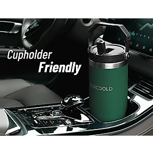 DLOCCOLD 40 oz Tumbler with Flip Straw & Handle,Stainless Steel Leak Proof Tumbler,Double Walled Insulated Water Bottle,Reusable Cup, Portable Travel Mug Fit in Cup holder