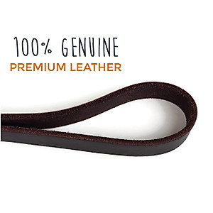 Mighty Paw Short Dog Leash - Training Traffic Lead with Carabiner Clip - Dog Leash Training Lead - Short Slip Lead Dog Leash - Short Lead Dog Training - Dog Carabiner Clip - Brown - 12 Inches