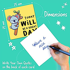 50 Different Design Cards Lunch Notes for Kids, with 20 sheets of Complimentary Puffy Stickers, Lunch Box Notes for Kids Unique Designs, Lunch Box Notes for Boys and Girls, Kids Affirmation Cards