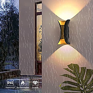 Shinbeam Outdoor Wall Lights,Up and Down LED Porch Lights,Waterproof 10W 3000K Wall Mount Light, Outdoor Wall Lamp Suitable for Garden & Patio Lights(2 Packs)
