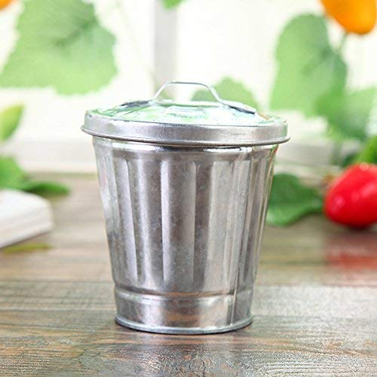 AITING Mini Trash can & Iron Garbage can Pencil Cup Holder 2pcs (Green)