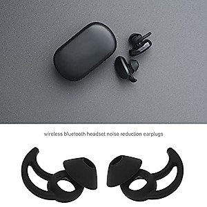 3 Pairs Earbuds Cover Silicone Earhooks Ear Loops in-Ear Earbuds Tips with Wings Compatible with Bo-se QuietComfort and Sport Earphones S M L Black