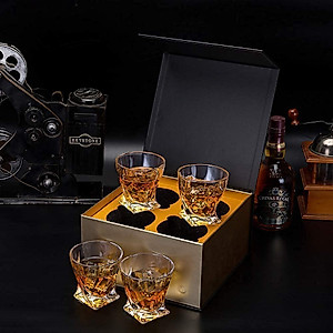 KANARS Old Fashioned Whiskey Glasses And Twisted Rocks Tumblers Set - 10 Oz Rocks Barware For Scotch, Bourbon, Liquor and Cocktail Drinks - Set of 8