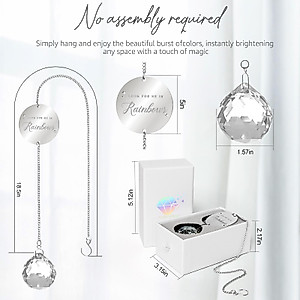 Mooncraftlogy Memorial Gifts for Loss of Loved One, Unique Sympathy Gift Idea Clear Crystal Ball Window Suncatcher, Rainbow Bereavement Grief Gift Box for Loss of Mom Dad Husband Son Daughter