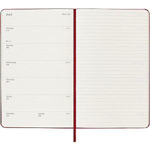 Moleskine Classic 18 Month 2022-2023 Weekly Planner, Hard Cover, Large (5" x 8.25"), Scarlet Red