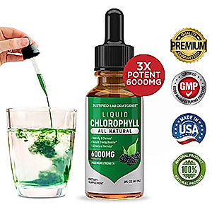 (2 Pack) Liquid Chlorophyll Drops 6000MG Maximum Strength All Natural Green Concentrate Blend Filled with Antioxidants Minerals and Vitamins 2 FL OZ