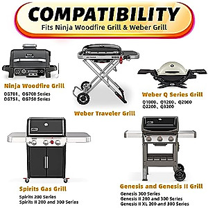 TOHONFOO 20 Pack Drip Pan Liners for Ninja OG701 Woodfire Outdoor Grill & Smoker - Compatible with Weber Genesis - Spirit - Q Series - Disposable Aluminum Foil Grease Tray Liners