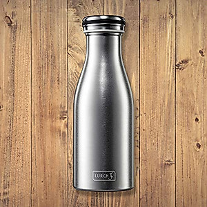 Lurch Germany Thermal Bottle for Hot and Cold Drinks Made of Double-Walled Stainless Steel (Sandblasted Stainless Steel, 11, oz. | 0.35l)