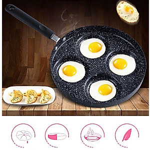 NINGVIHE Egg Pan,Non Stick Frying Pan,Skillet Pans for Cooking,Multi Egg Cooker Pan for Breakfast,Safe Non-stick Coating(Round)
