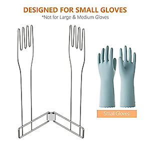 KORRTFID Kitchen Glove Holder,Stainless Steel Kitchen Vertical Glove Support Multi-Purpose Glove Drain Rack,Collapsible Glove Drying Stand,Rubber Glove Drying Rack,Mitten Drying Rack(Small)