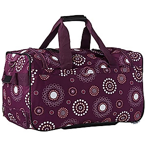 Rockland Rolling Duffel Bag, Purple Pearl, 22-Inch