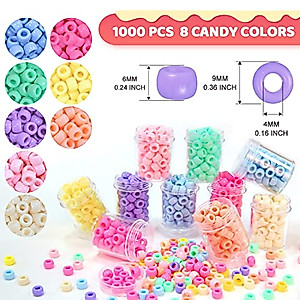 1000 Macaron Candy Pony Beads, Beads for Crafts, Hair Beads, Beading Supplies, Beads for Jewelry Making