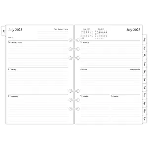 2023 Weekly & Monthly Planner Refill for A5 Ring Binder, 5-1/2" x 8-1/4", from January 2023 to December 2023, 6-Hole Punched