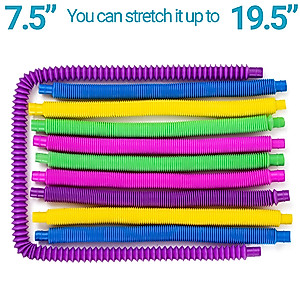 nutty toys 10pk Pop Tubes Sensory Toys (Mini) Fine Motor Skills Learning Toddler Toy for Kids Top ADHD Autism Fidget 2024 Best Preschool Boy Girl Gift Idea Unique Christmas Toddler Stocking Stuffers