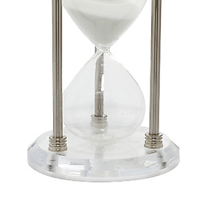 Deco 79 The Novogratz Metal Hourglass Sand Timer with Acrylic Base, 4" x 4" x 6", Silver