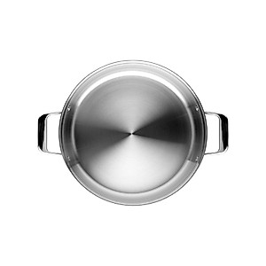 Misen 6 Quart Stainless Steel Rondeau Pot with Lid - 5-Ply Steel Braiser Pan with Handles