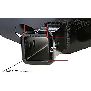 LFPartS 2" Rubber Trailer Hitch Cover Tube Plug Insert Fits 2" Receivers (Plain Black)