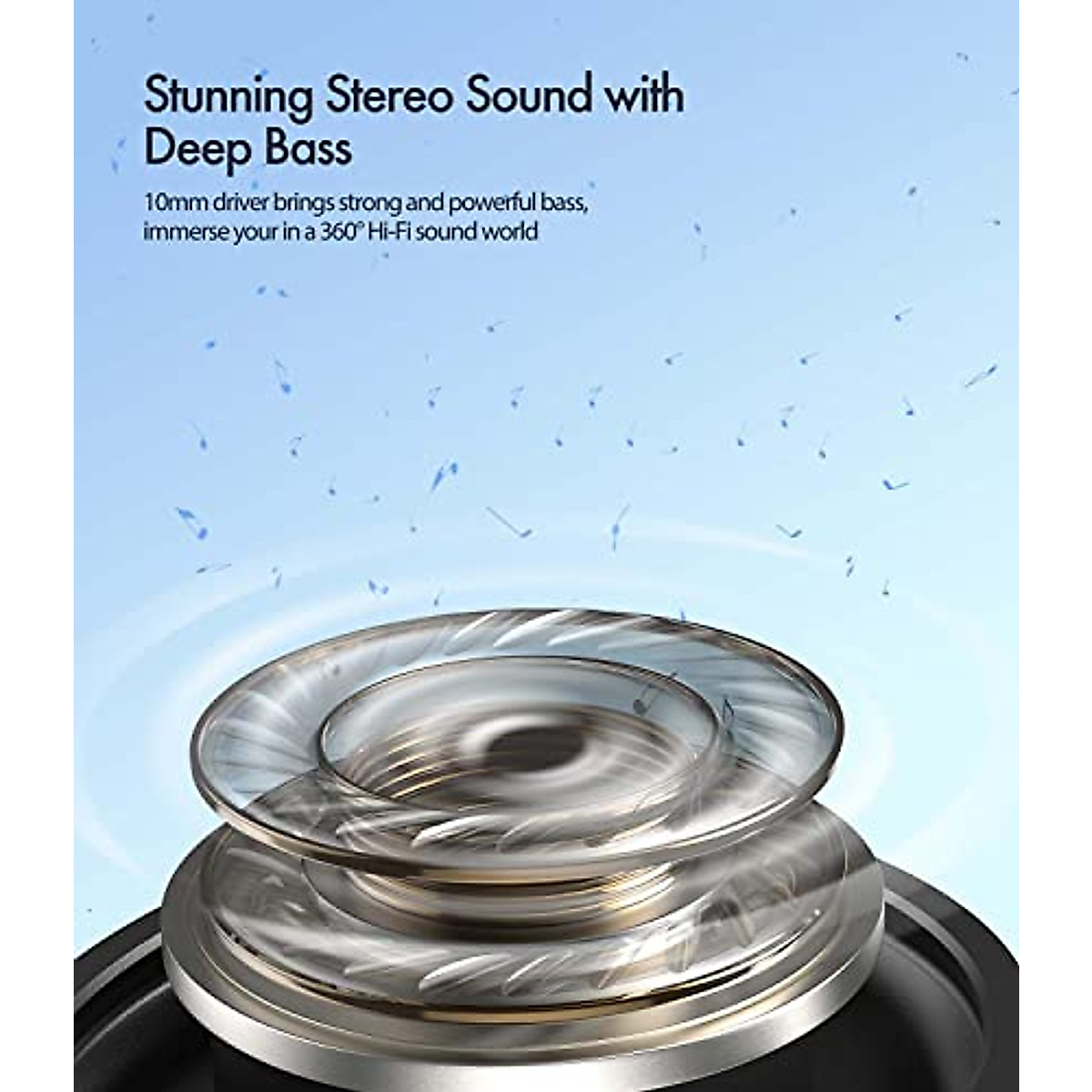 FUNSOUND Wireless Earbuds, Bluetooth Earbuds Noise Cancelling with 4 ENC Microphones, 60 Hrs Playtime, IPX7 Waterproof Bluetooth 5.3 in-Ear Stereo Headphones for iPhone | Android, Black