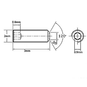 NACX M2 x 3mm Cup-Point Screws Grub Screws Bolts Socket Set Cup Point Screws, Hex Allen Drive, Carbon Steel, Grade 12.9, Black Oxide, 120Pcs