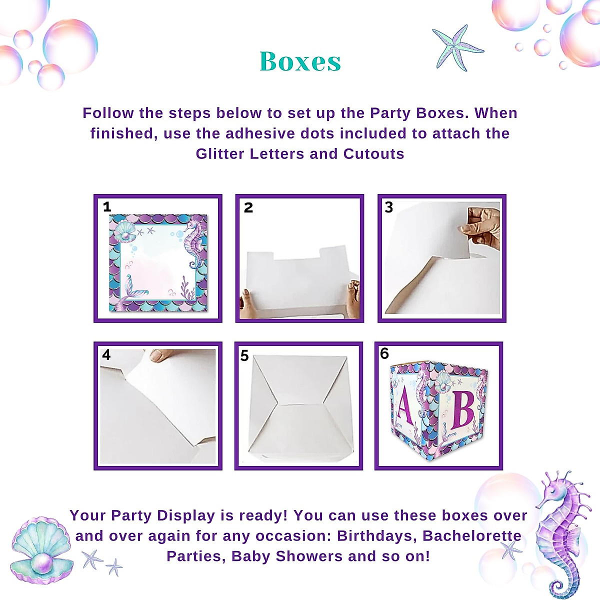 248 Pieces Little Mermaid Birthday Decorations Kit, All-in-1 Girl's Party Decor Package With Mermaid Tail Balloon Garland, Foil Curtains, Fabric Backdrop, Princess Crown - Purple, Teal